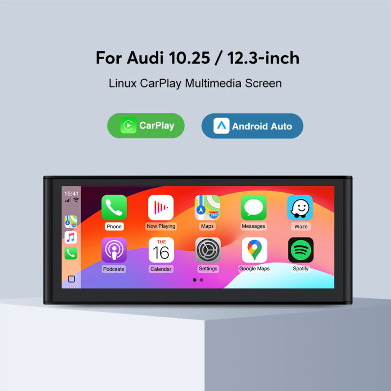 10.25 12.3 inch Wireless CarPlay Android Auto Multimedia Player Touch ...